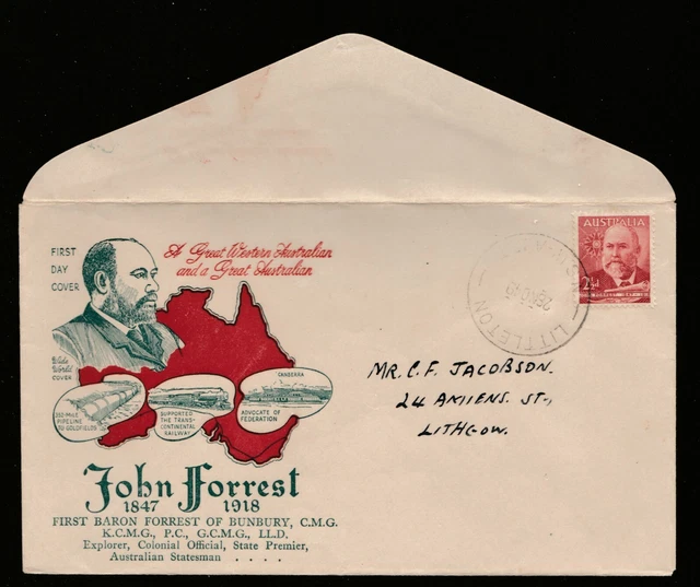 1949 LORD JOHN Forrest Pre-Decimal Stamp Wide World First Day Cover #49 ...