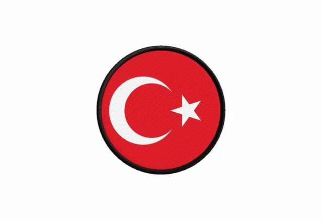 PATCH AUFNÄHER AUFBÜGLER flaggen rund flagge fahne türkei turkei EUR 4 ...