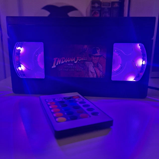 INDIANA JONES RAIDERS of the Lost Ark USB LED VHS Tape Lamp Gift Retro ...