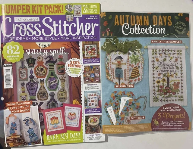 CROSS STITCHER MAGAZINE Issue 427 October 2025 complete with gift £11. ...