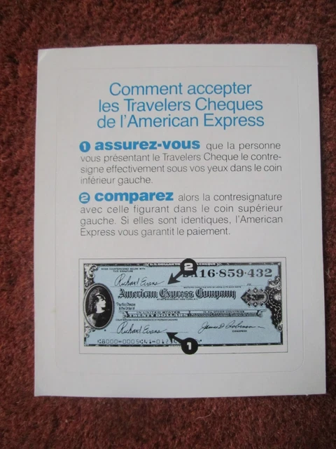 AUTOCOLLANT STICKER AUFKLEBER American Express Traveler Cheque EUR 1,00 ...