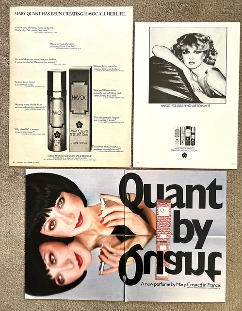 3X MARY QUANT perfume ads vintage Havoc Quant 1970s magazine clippings ...
