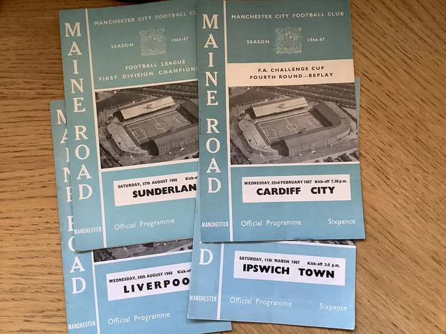 MANCHESTER CITY FOOTBALL Programmes Season 1966-67 £3.50 - PicClick UK