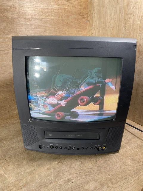 GE GENERAL ELECTRIC 13” 13TVR62 TV VCR VHS CRT Combo Tested NO REMOTE ...