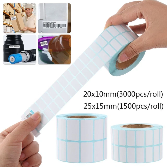 PRINT SUPPLIES ADHESIVE Paper Thermal Sticker Identification Tags ...