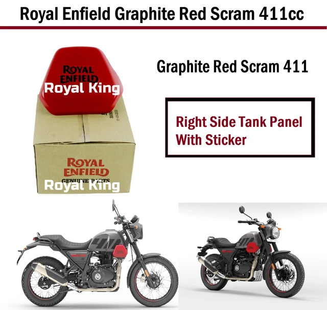 ROYAL ENFIELD &SCRAM 411cc" "Graphite Red" Right Side "Tank Panel" $80. ...