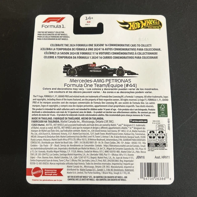 HOT WHEELS (FORMULA 1) 2024 "Mercedes-AMG Petronas Formula One Team ...