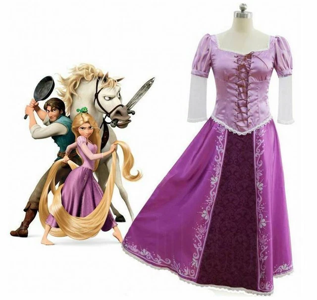 ADULT PRINCESS RAPUNZEL Fancy Dress Tangled Fairytale Princess Cosplay ...