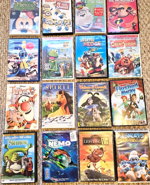LOT OF 16 Children Kids ANIMATED Cartoon DVD Lot - DreamWorks Pixar ...