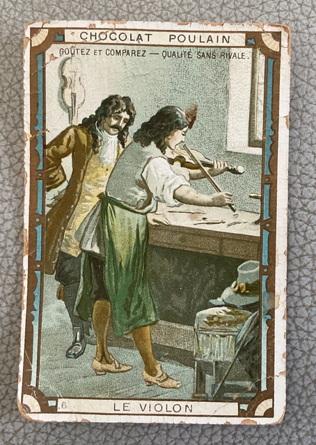 ANCIEN CHROMO CARTONNÉ CHOCOLAT POULAIN 1900/1910 le violon EUR 1,00 ...