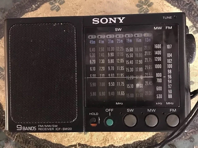 VINTAGE SONY ICF-SW20 9 Band Sw/Mw/Fm Portable Receiver Radio £75.00 ...
