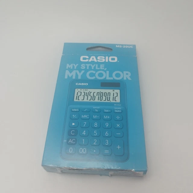 CASIO MS-20UC BLUE Compact Desk Calculator. My Style My Colour Tax ...