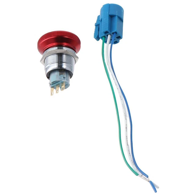 STAINLESS STEEL EMERGENCY Stop Latching Mushroom Connection Plug 12V ...