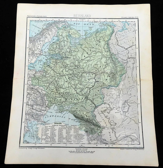 ANTIQUE MAP OF The Ukraine Ukrainian Territory Kiev Russia Border ...