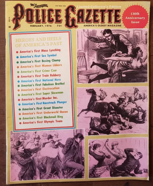 NATIONAL POLICE GAZETTE Feb 1976 Infamous America's Firsts 130th ...
