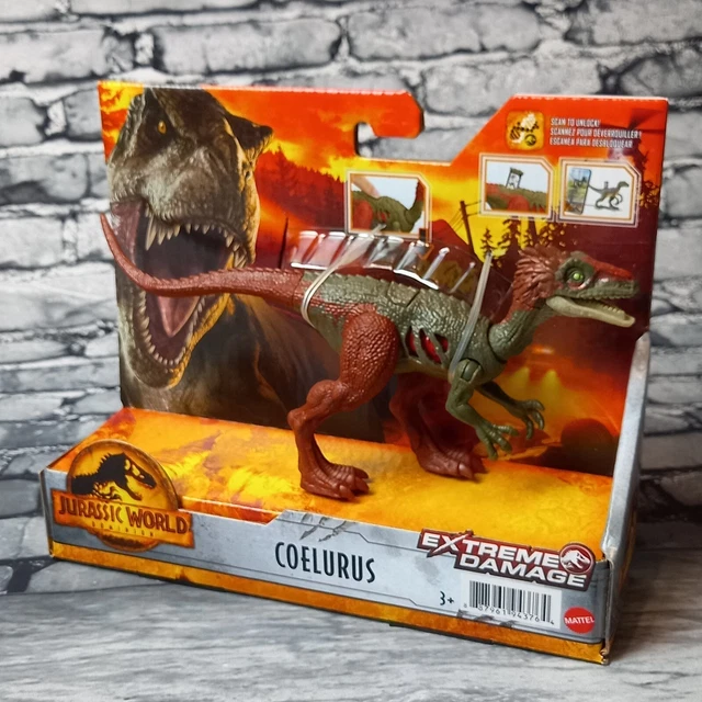 COELURUS JURASSIC WORLD Dinosaur Extreme Damage Figure Toy Dominion £16 ...