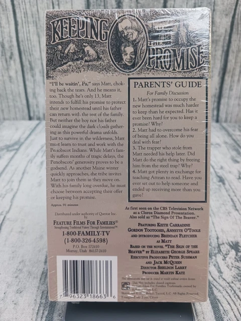 KEEPING THE PROMISE (VHS 1998, Feature Films For Families) Brand New ...