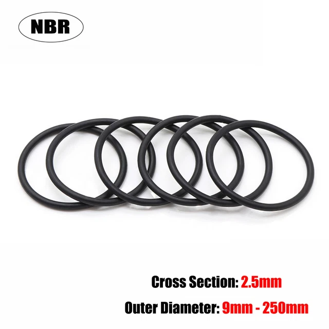 2.5MM CROSS SECTION O Rings NBR Nitrile Rubber 9 - 250 mm OD Oil ...