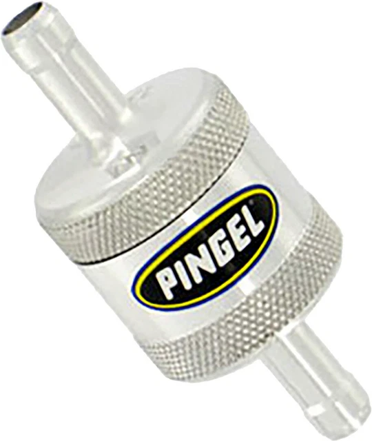 PINGEL IN-LINE FUEL Filter 5/16in. Aluminum Machined Satin-Finish 40 ...