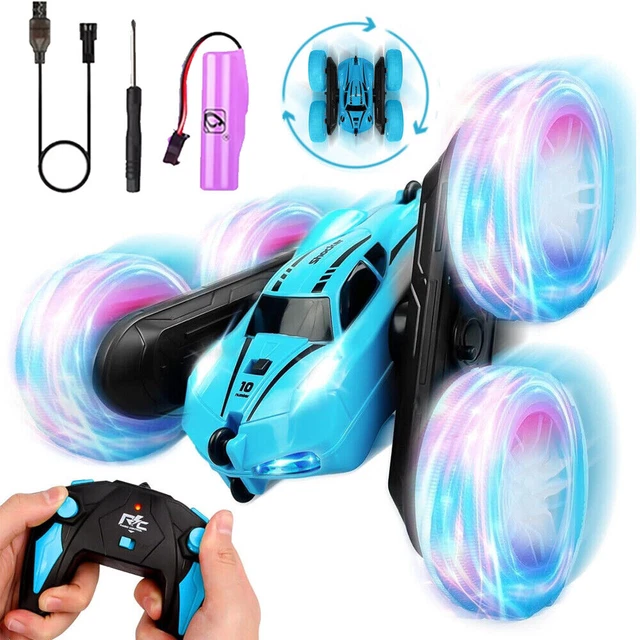 2.4GHZ 360° RC Stunt Car Remote Control Off-Road Twisting Flip with LED ...