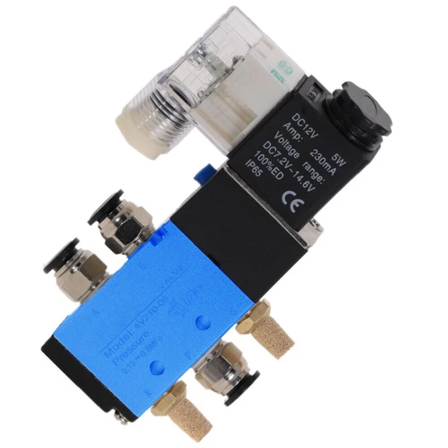 5-WAY 2-POSITION CONTROL pneumatic solenoid valve 4V210-08 220V coil ...