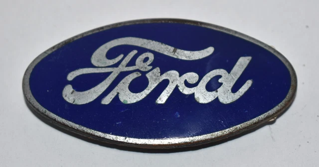 VINTAGE 1920S MODEL A Ford Blue Enamel Oval Radiator Badge Emblem ...