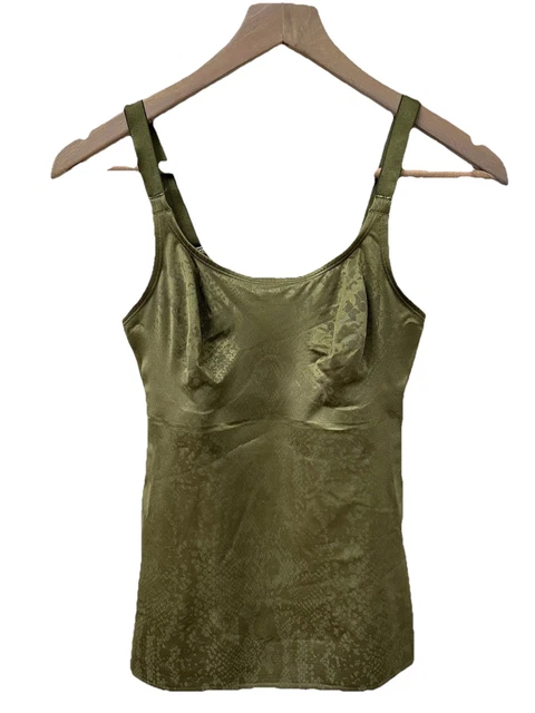 RUBY RIBBON OLIVE Green Foliage Camisole Top sz 32 Snakeskin Shaper £32 ...