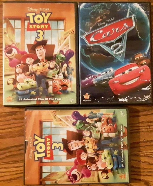 PIXAR PACK TOY Story 3 (2 Copies) Cars 2 (3DVD, 2010-2011) ANIMATION ...