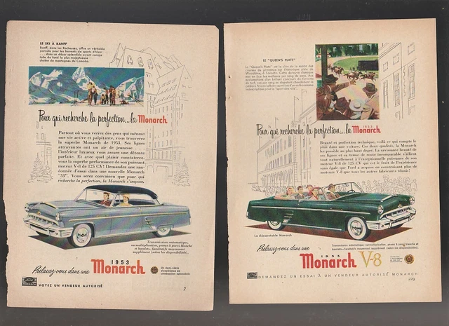 5 PAGES VINTAGE ORIGINAL 1953 FORD MONARCH Ads french CANADA $15.00 ...