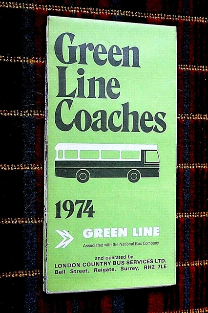 LONDON TRANSPORT GREEN LINE COACHES COACH BUS MAP 1974 374/LC1077s/1 ...