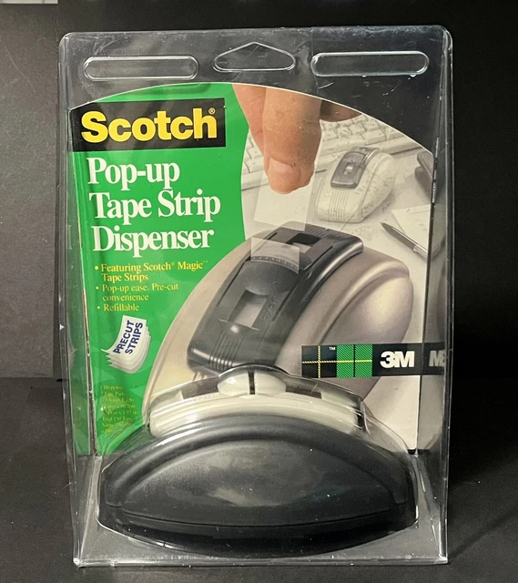 VINTAGE 3M SCOTCH Pop-Up Tape Strip Dispenser With 2 Tape Pad Strips ...