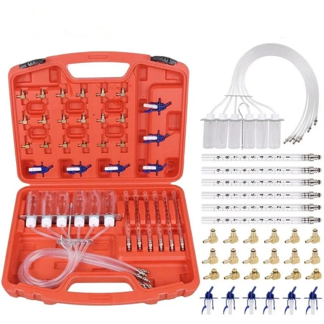 6 CYLINDER DIESEL Injector Flow Meter Adaptor Set Common Rail Leak Off ...