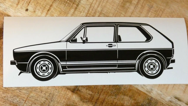 VW GOLF 1 GTI Golf 1 GTD Golf Mk 1 Aufkleber/ 2x Sticker schwarz neu ...