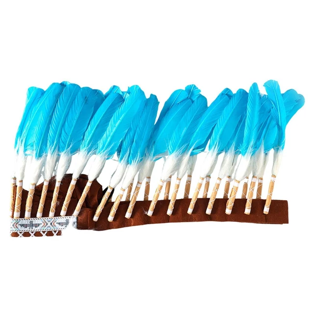 ARTIFICIAL FEATHER HEADDRESS Blue for Carnival Halloween Role Playing Events £36.28 - PicClick UK