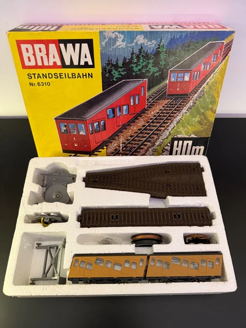 BRAWA 6310 STUTTGARTER Standseilbahn - seltene braune Version H0 H0m 1: ...