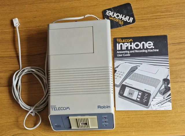 BRITISH TELECOM INPHONE ANSWERING & RECORDING MACHINE 202A Robin & User ...
