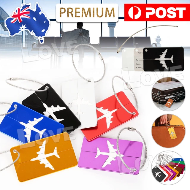 LUGGAGE TAG ALUMINUM Travel Baggage Suitcase Identity Address Name ...