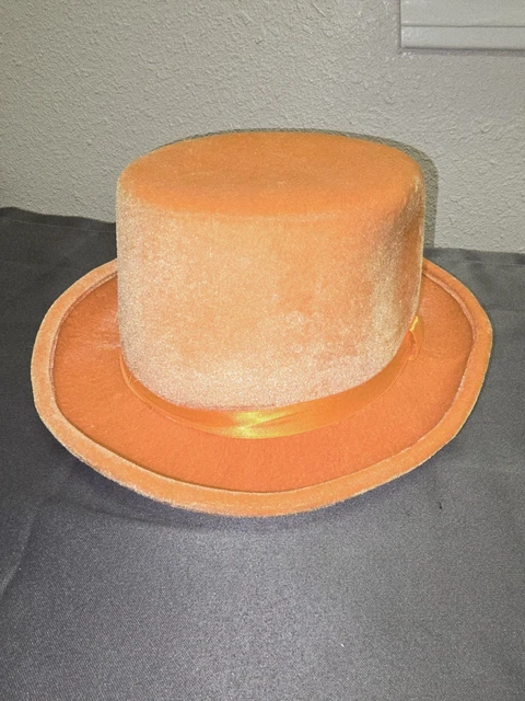 ORANGE TOP HAT From Elope Costume 22.5" Inner Rim Fuzzy Lloyd Christmas ...