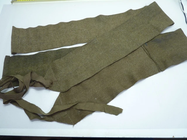 ORIGINAL WW1 / WW2 British Army Puttees / Gaiters / Leg Wrap Pair £16. ...