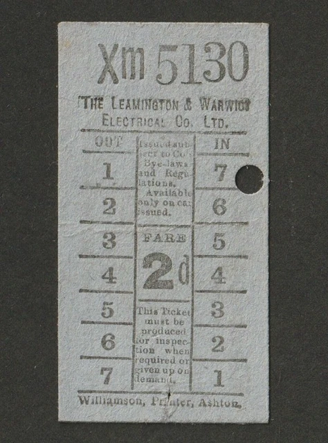 VINTAGE THE LEAMINGTON And Warwick Electrical Co Ltd English Tram ...