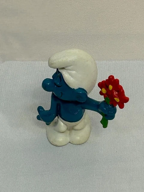 VINTAGE SMURFS ORIGINAL bashful Smurf shy smurf Peyo Bully W Germany ...
