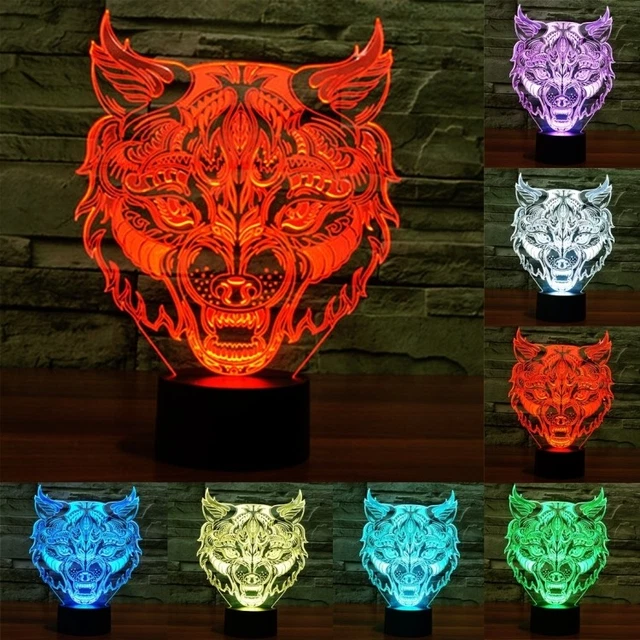 LEOPARD 3D TOUCH LED Night Light, 7 Colour Change, USB/AA Powered ...