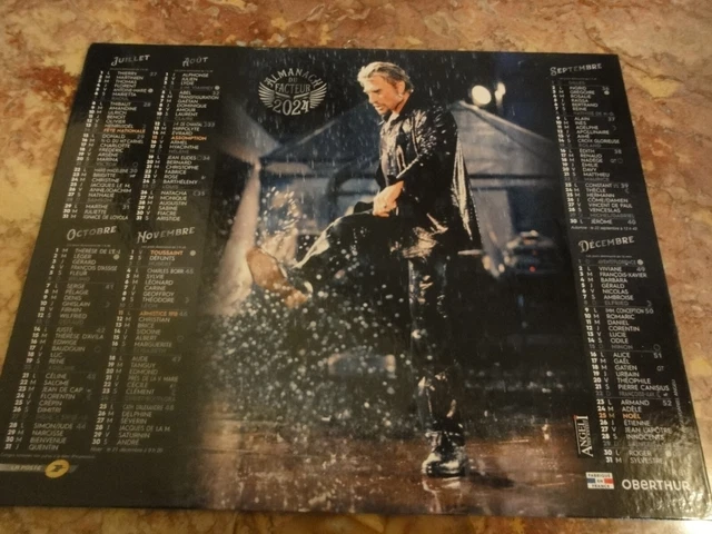 JOHNNY HALLYDAY .2024 .ALMANACH CALENDRIER LA POSTE . Oberthur. neuf ...