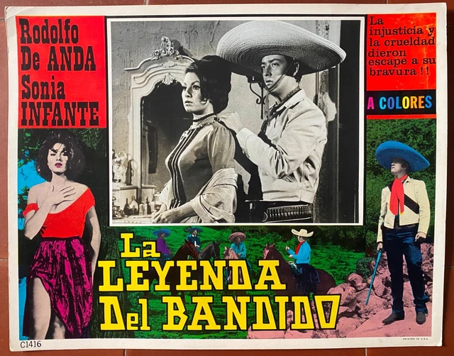 AFFICHE LOBBY CARD LA LEYENDA DEL BANDIDO Rodolfo de Anda SONIA INFANTE ...