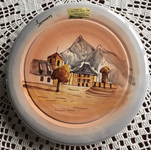C%C3%A9RAMIQUE ART D%C3%A9COR peint main Samoens Hte EUR 12,00 ...