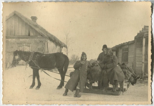 GERMAN WWII ARCHIVE Photo: Wehrmacht Soldiers On Horse Drawn Sled ...