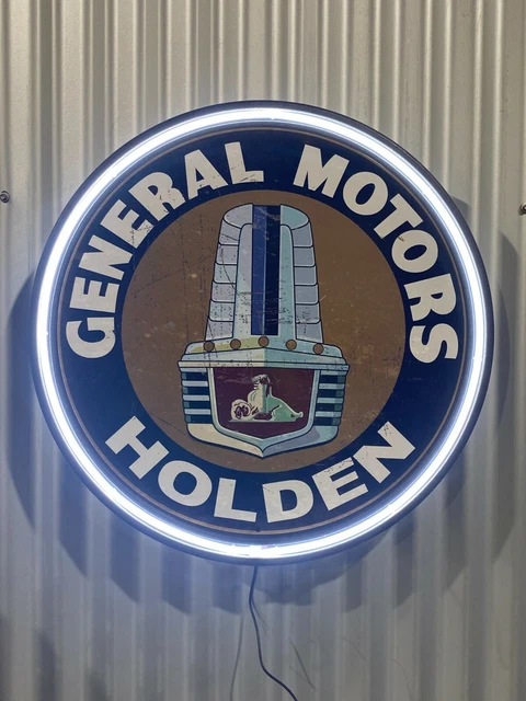 GENERAL MOTORS HOLDEN Rare 700Mm Diameter Neon Sign Perfect Bar Mancave ...