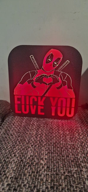 DEADPOOL SHOT FUNNY Valentine LED Lightbox Home Decor Anti Valentine ...