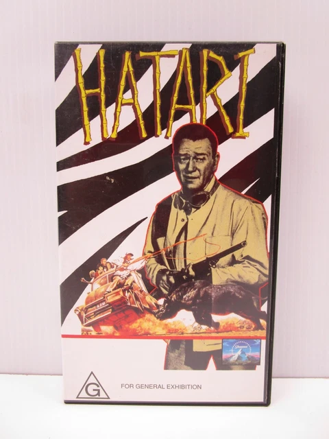 HATARI VHS TAPE, John Wayne, Vintage Cassette Tape Video, Movie G $18. ...