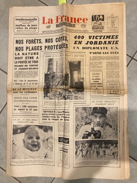 LA FRANCE LA nouvelle république - 11 JUIN 1970 - RIKA ZARAI EUR 35,50 ...
